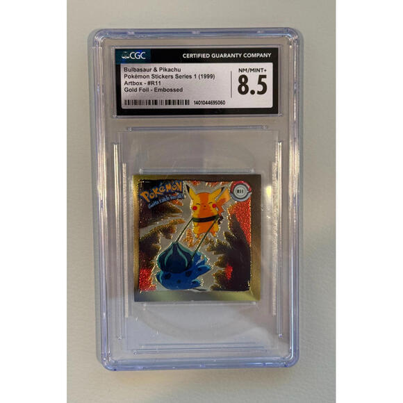 Toys | Bulbasaur Pikachu Artbox No R11 Gold Foil Sticker 1999 Cgc ...